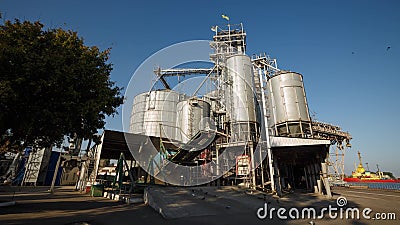 Unloading Grain Trucks at Elevator on Elevating Hydraulic Platform ...