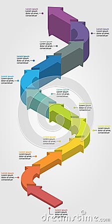 Timeline Arrow Ladder Step Chart Template For Infographic For ...