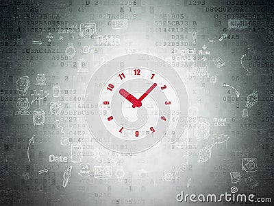 Timeline Concept: Clock On Digital Paper Royalty-Free Stock Image ...