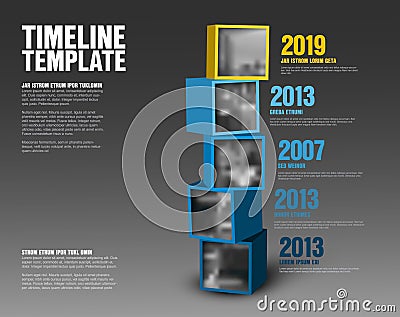 Timeline Cubes With Photos Template Vector Illustration | CartoonDealer ...