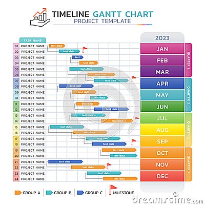 Timeline Gantt Chart Infographic Template Background Vector ...
