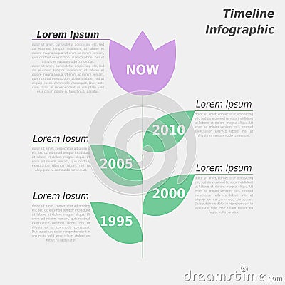 Timeline Infographic. Flower Flow Chart. Clean Flat Design. Vector ...