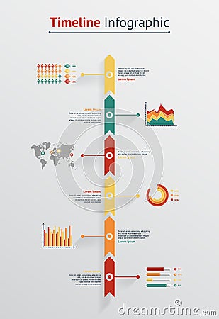 Timeline Infographic. World Map Stock Vector - Image: 51772190