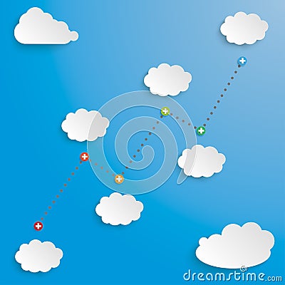 Timeline Successful Chart Clouds Vector Illustration | CartoonDealer ...