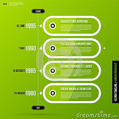 Timeline Template On Fresh Green Background Vector Illustration ...