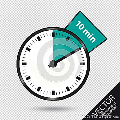 Timer 10 Minutes - Vector Illustration - Isolated On Transparent ...