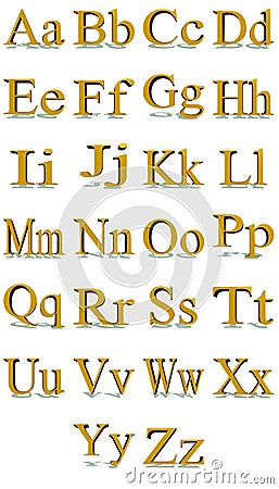 Times New Roman Gold Alphabet Stock Photography | CartoonDealer.com ...