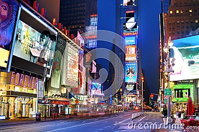 Illuminated Time Square editorial image. Image of district - 19729440