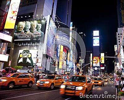 Illuminated Time Square editorial image. Image of district - 19729440