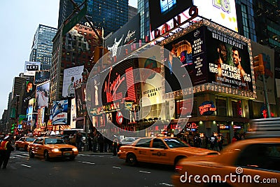 Illuminated Time Square editorial image. Image of district - 19729440