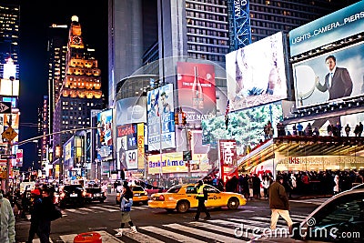 Illuminated Time Square editorial image. Image of district - 19729440