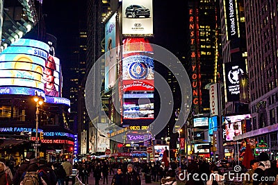 Illuminated Time Square editorial image. Image of district - 19729440