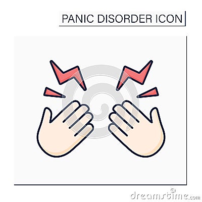 Tingling Sensation Color Icon Cartoon Vector | CartoonDealer.com #229264701