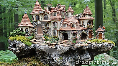 Tiny Home Set In Forest, Trees Afar, For Fairy Tales Stock Image ...