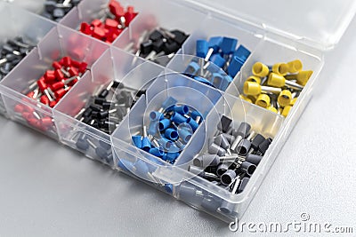 Tips Of Different Sizes And Colors For Crimping Stranded Electrical ...