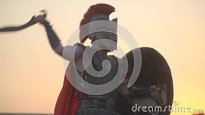 The Tired Gladiator Attacks the Other and he Dodges and Strikes Back ...