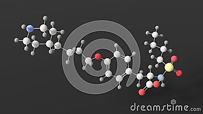 Tirofiban Molecule, Molecular Structure, Platelet-aggregation ...