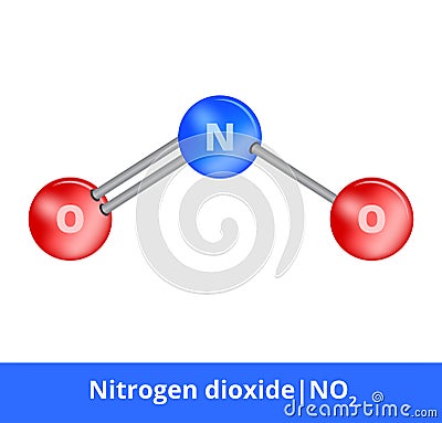 Ball-and-stick Model Of Chemical Substance. Icon Of Nitrogen Dioxide ...