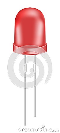 Vector Realistic 3d Red Light And Bright Emitting Diode Or Small LED ...