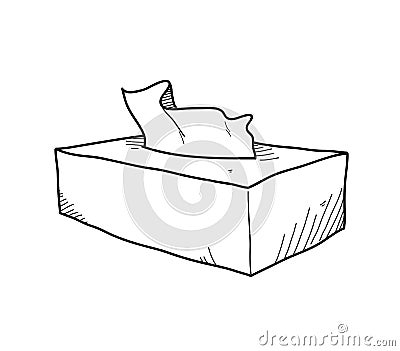 Tissue Box Doodle Stock Vector - Image: 61637131