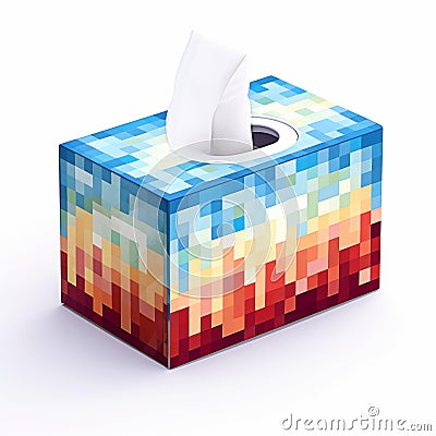Colorful Minecraft Blocks Tissue Box: Pixel Design Stock Illustration ...