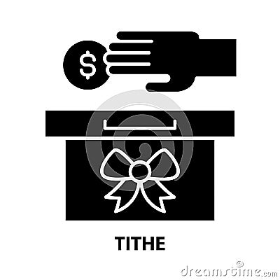 Tithe Icon, Black Vector Sign With Editable Strokes, Concept ...