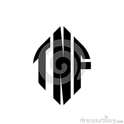 TNF Circle Letter Logo Design With Circle And Ellipse Shape. TNF ...