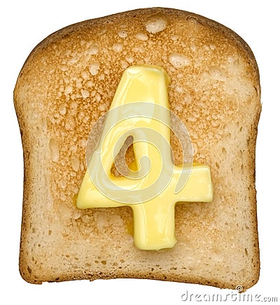Toast With Butter Number Royalty-Free Stock Photo | CartoonDealer.com ...