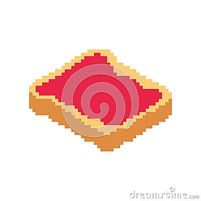 Toast With Strawberry Jam Pixel Art. Pixelated Bread Slice 8bit. Food ...