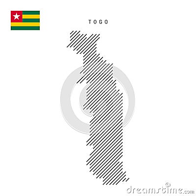 Togo Map From Pattern Of Black Slanted Parallel Lines. Flat Vector ...