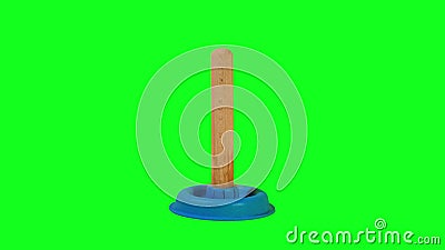 Toilet Plunger Moves Up and Down on Green Screen Stock Video - Video of ...