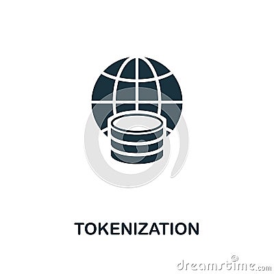 Tokenization Icon. Monochrome Style Design From Fintech Icon Collection ...