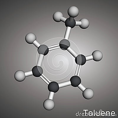 Toluene, Toluol C7H8 Molecule. Methylbenzene, Aromatic Hydrocarbon ...