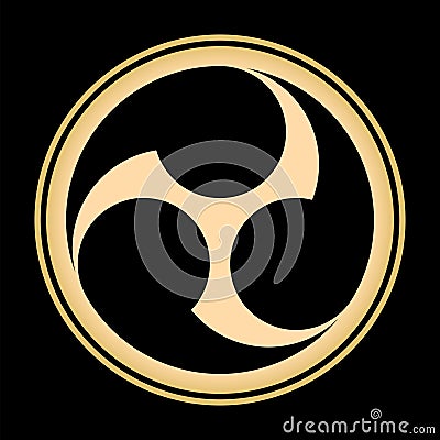 Japanese Tomoe Design, A Swirl Symbol And Widespread Motif Cartoon ...