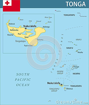 Tonga Map Vector New 2024 Colorful - Customizable Layered Political Map ...
