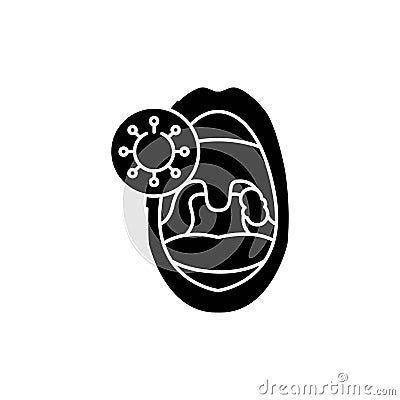 Tonsils Adenoid Problems Color Line Icon. Human Diseases. Vector ...