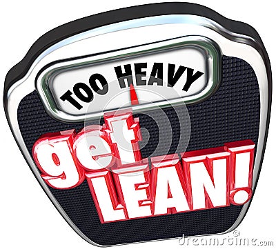 Too Heavy Get Lean Words Scale Lighten Up Efficient Productive T Stock ...