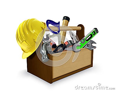 Tool Box With Tools And Protective Helmet Stock Photo | CartoonDealer ...