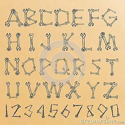 Tools Alphabet Sketch Vector Illustration | CartoonDealer.com #57741550