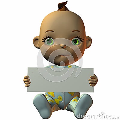 Toon Baby With Sign Royalty-Free Stock Photography | CartoonDealer.com ...