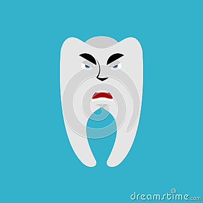 Tooth Angry Emoji. Teeth Grumpy Emotion Isolated Vector Illustration ...