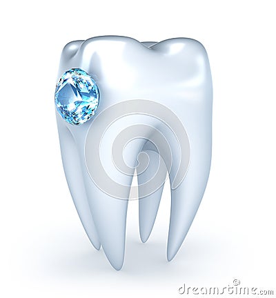 Tooth With Blue Diamond Stock Photography - Image: 21087152