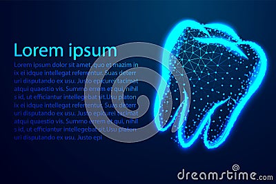 Tooth,Dental, Abstract Low Poly, Triangle, Dot, Line, Polygon. Shine ...