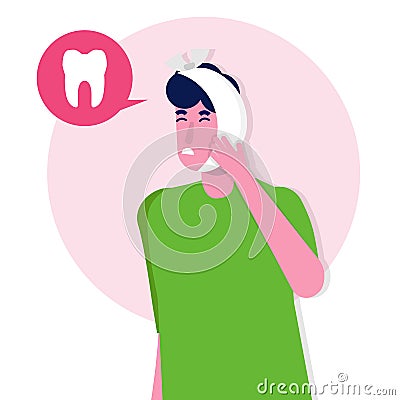 Toothache. Caries. Severe Pain In The Teeth. Cartoon Vector ...