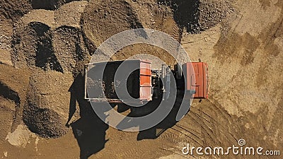 Overhead View of Dump Truck in Open Air Quarry Stock Video - Video of ...