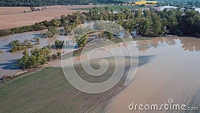 Aerial Spring River Flood In Forest Stock Video - Video of nobody, tree ...