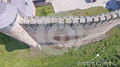 Top Down View of Medieval Fortification Wall of Castle Stock Video ...