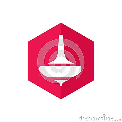 Top Gasing Toys And Shiny Red Hexagon Shape, Vector Logo Or Icon Design ...