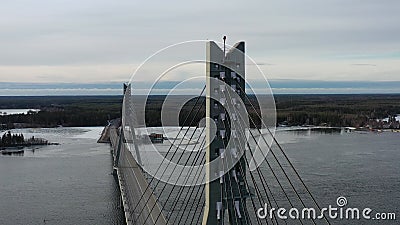 Bridge Pylon by Drone on the Replot Bridge Stock Video - Video of ...
