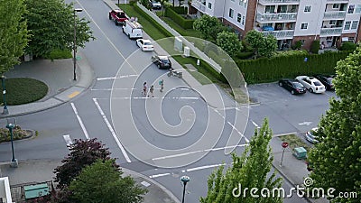 Top Shot of Four Way Traffic Intersection Traffic Flow Stock Video ...